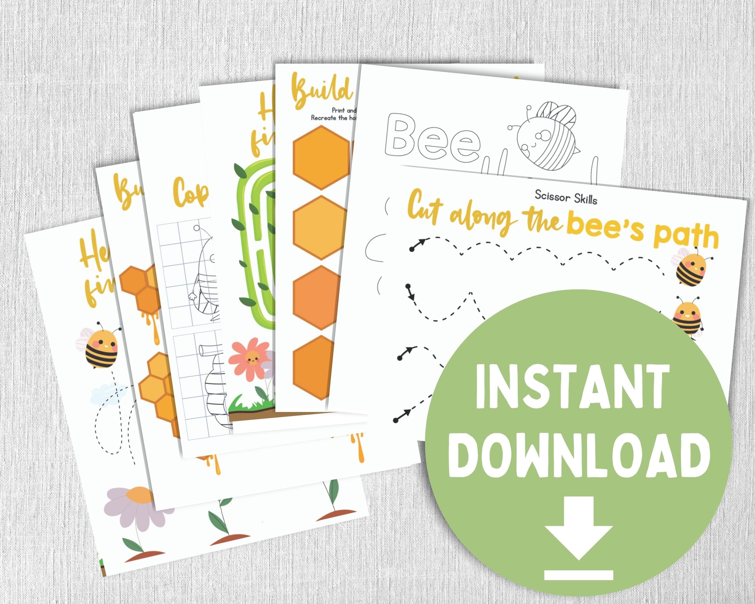 Honey Bee Printable Worksheets for Kids Educational Activities ...