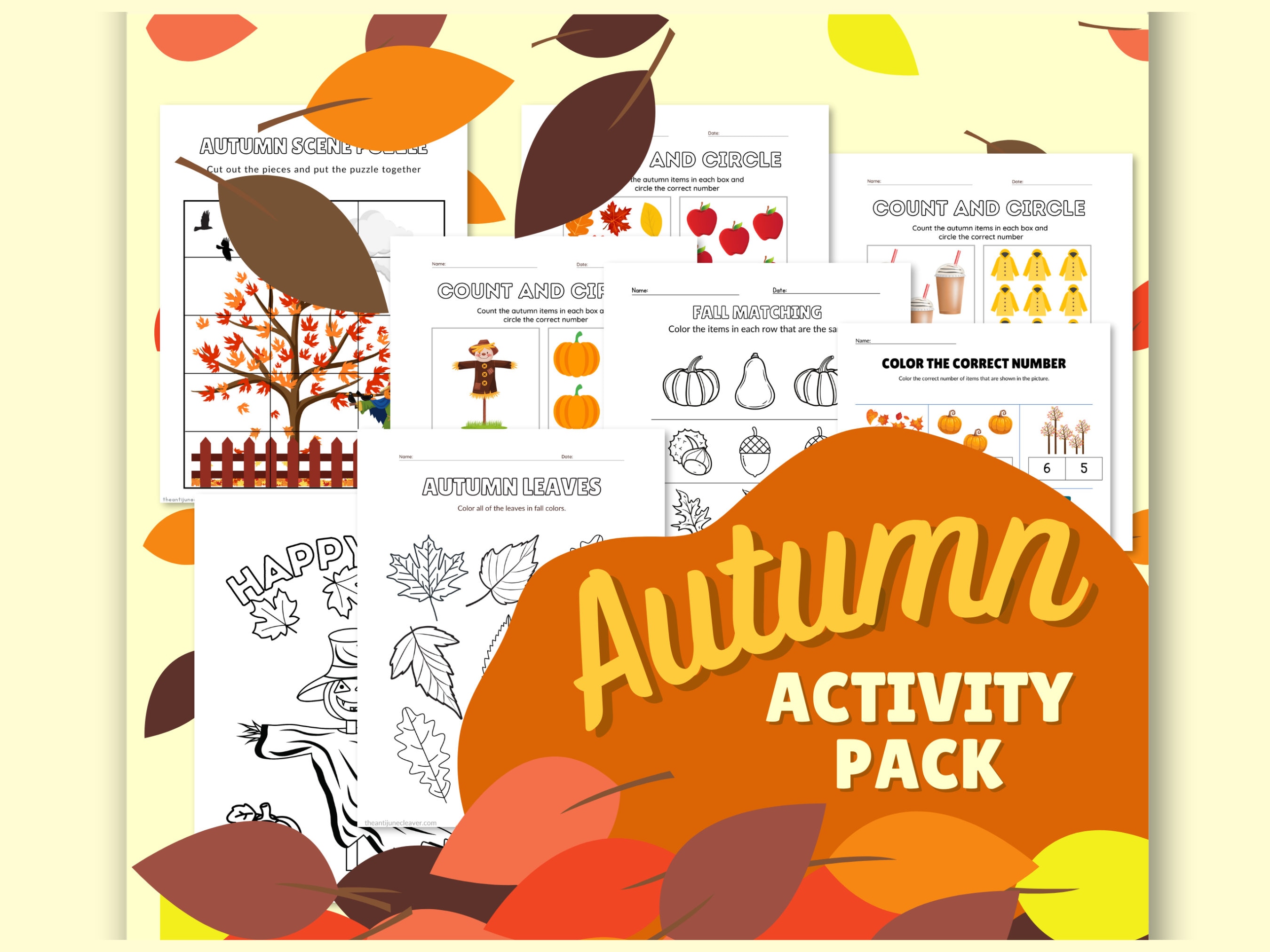 Autumn Printable Fall Activity Set for Kids - Fun and Educational ...