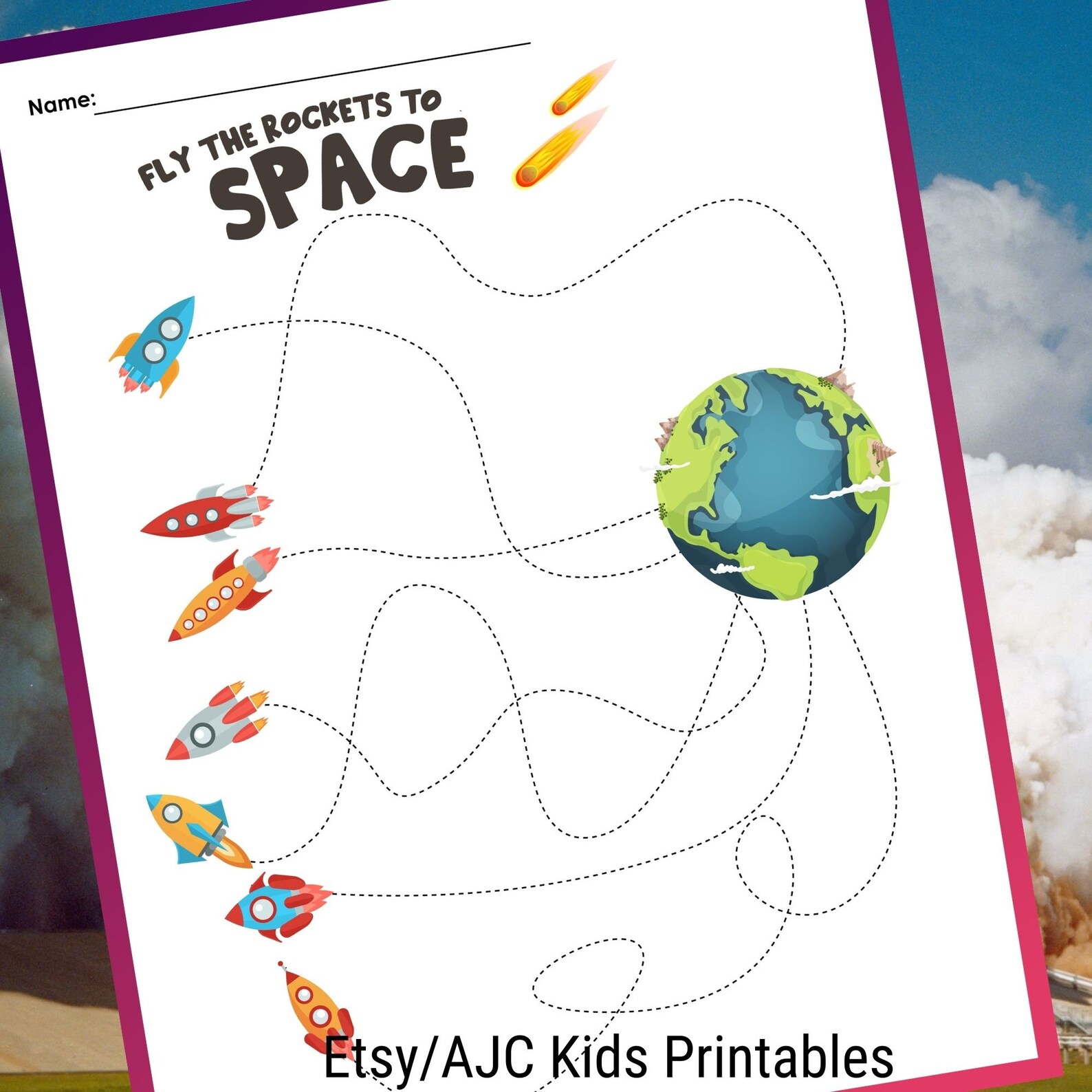 Rocket Printables for Kids Educational Activities & | Etsy