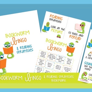 Bookworm Bingo Printable Reading Activity Worksheets & Bookmarks for ...