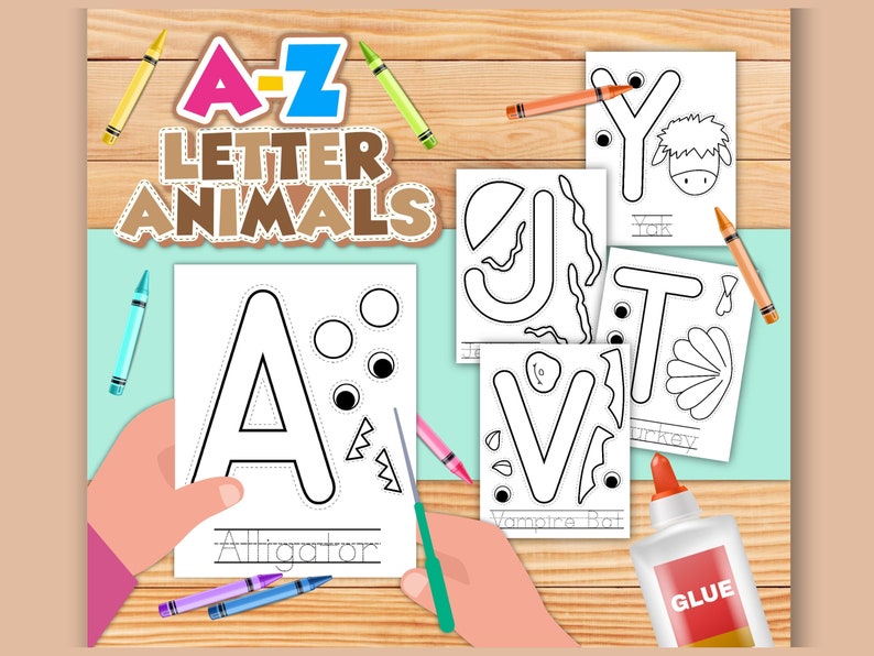 A-Z Animal Alphabet Worksheets and Craft - Cut Out and Make Animal ...