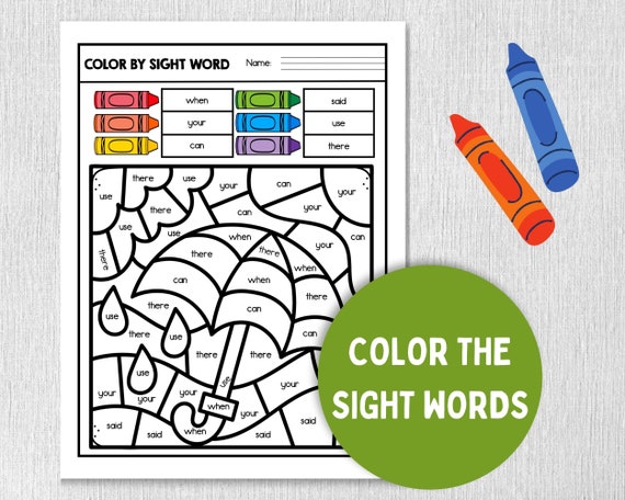 Sight Word Coloring Pages 1st Grade