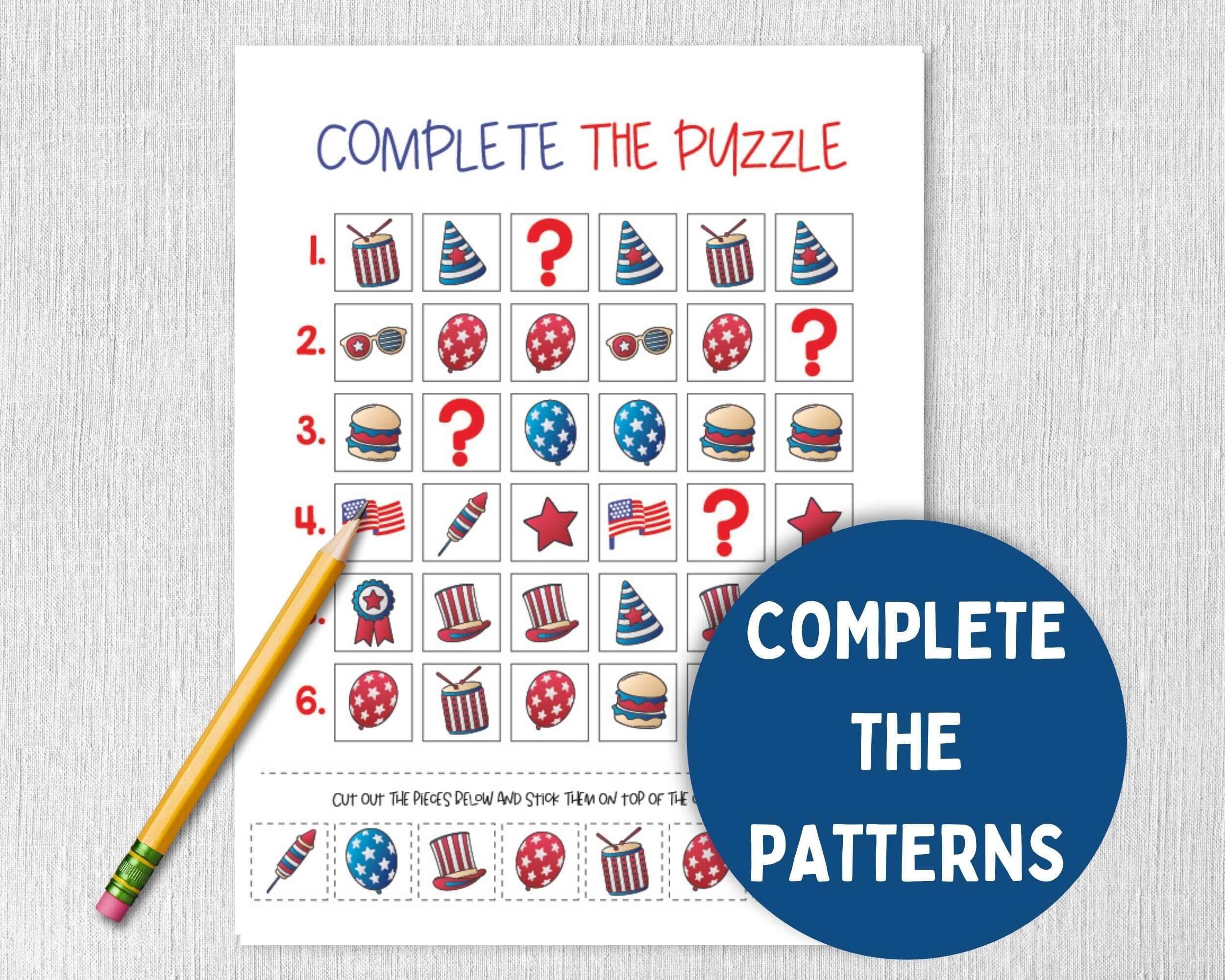 July 4th Printable Activity Worksheets for Kids - Kindergarten ...