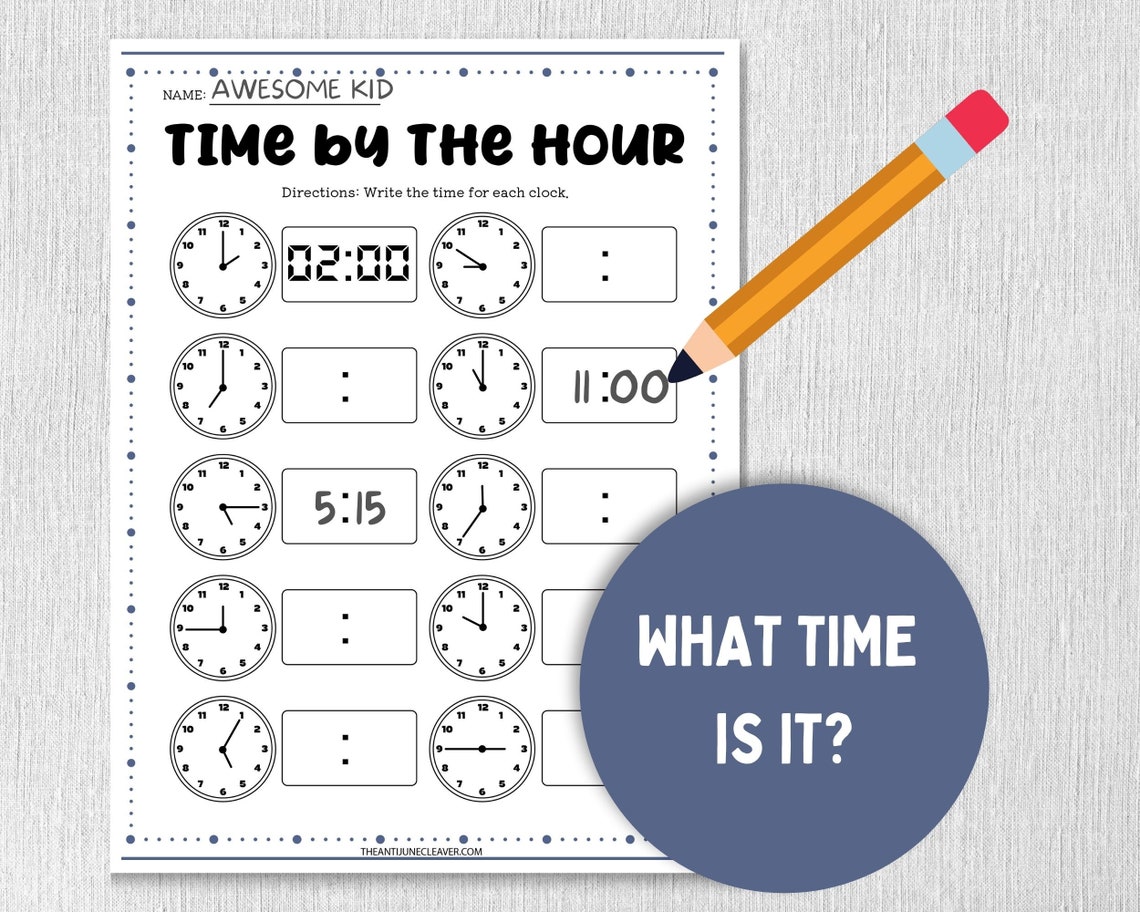 Telling Time and Parts of a Clock Printable Worksheets for Kids ...