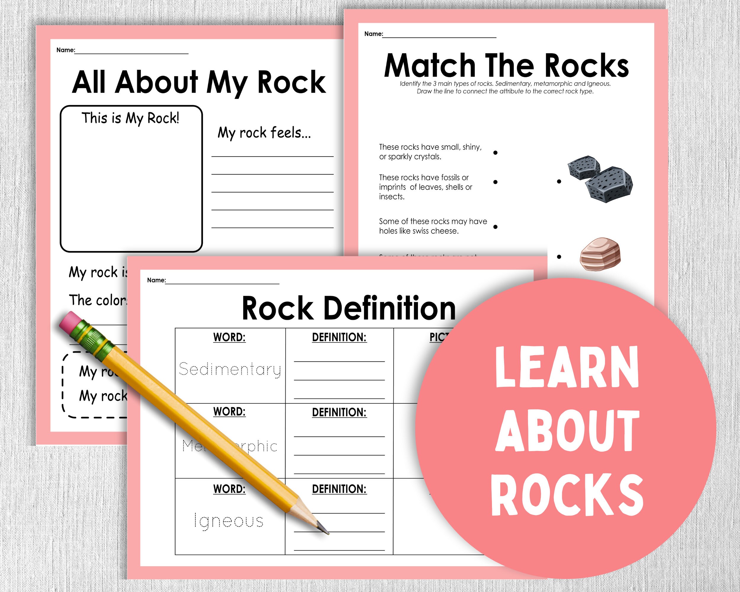 3 Types Of Rocks Worksheet