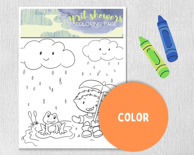 April Showers Rainy Day Weather Printable Activity Worksheets for Kids ...