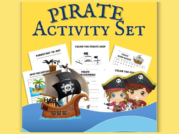 Pirate Printables Activity Set Fun and Educational - Etsy