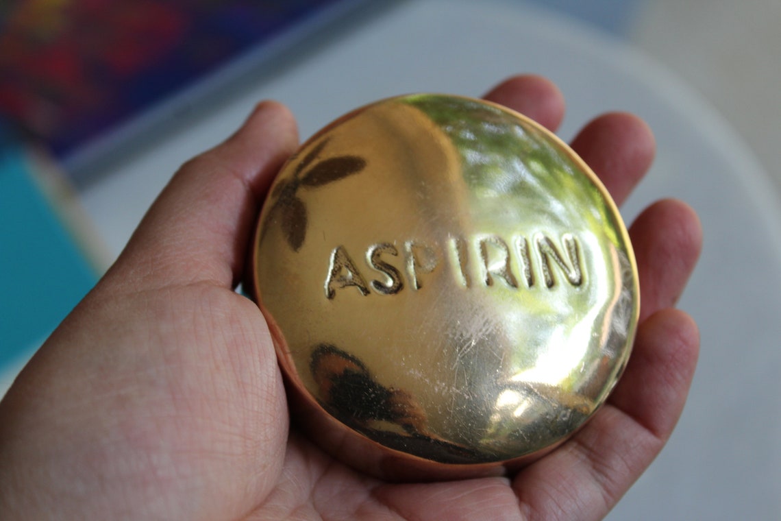 Brass Aspirin, Paperweight, Pop Art, Modern, Mid Century, Pill - Etsy