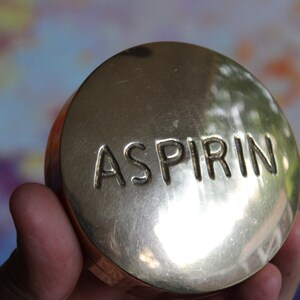 Brass Aspirin Trinket Box, Paperweight, Pop Art, Mid Century, - Etsy