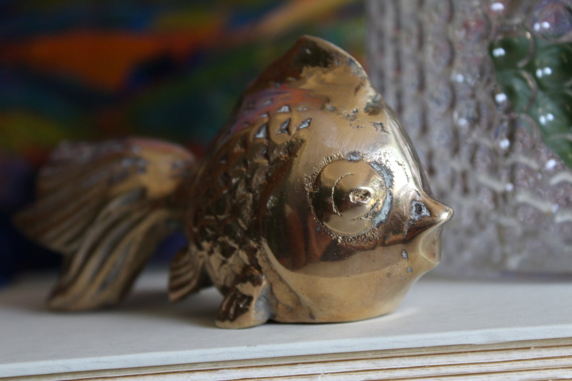 Brass Koi Fish Paperweight | Etsy