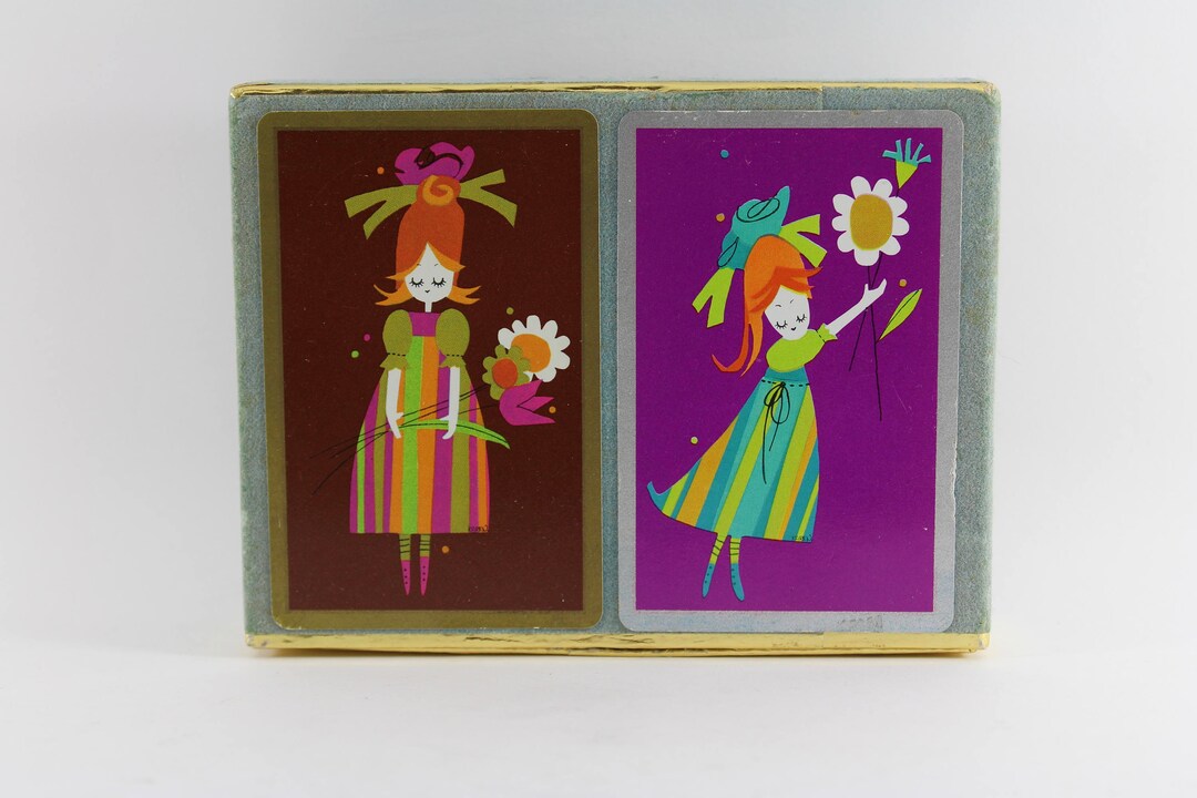 Retro Boxed Set of Playing Cards - Etsy