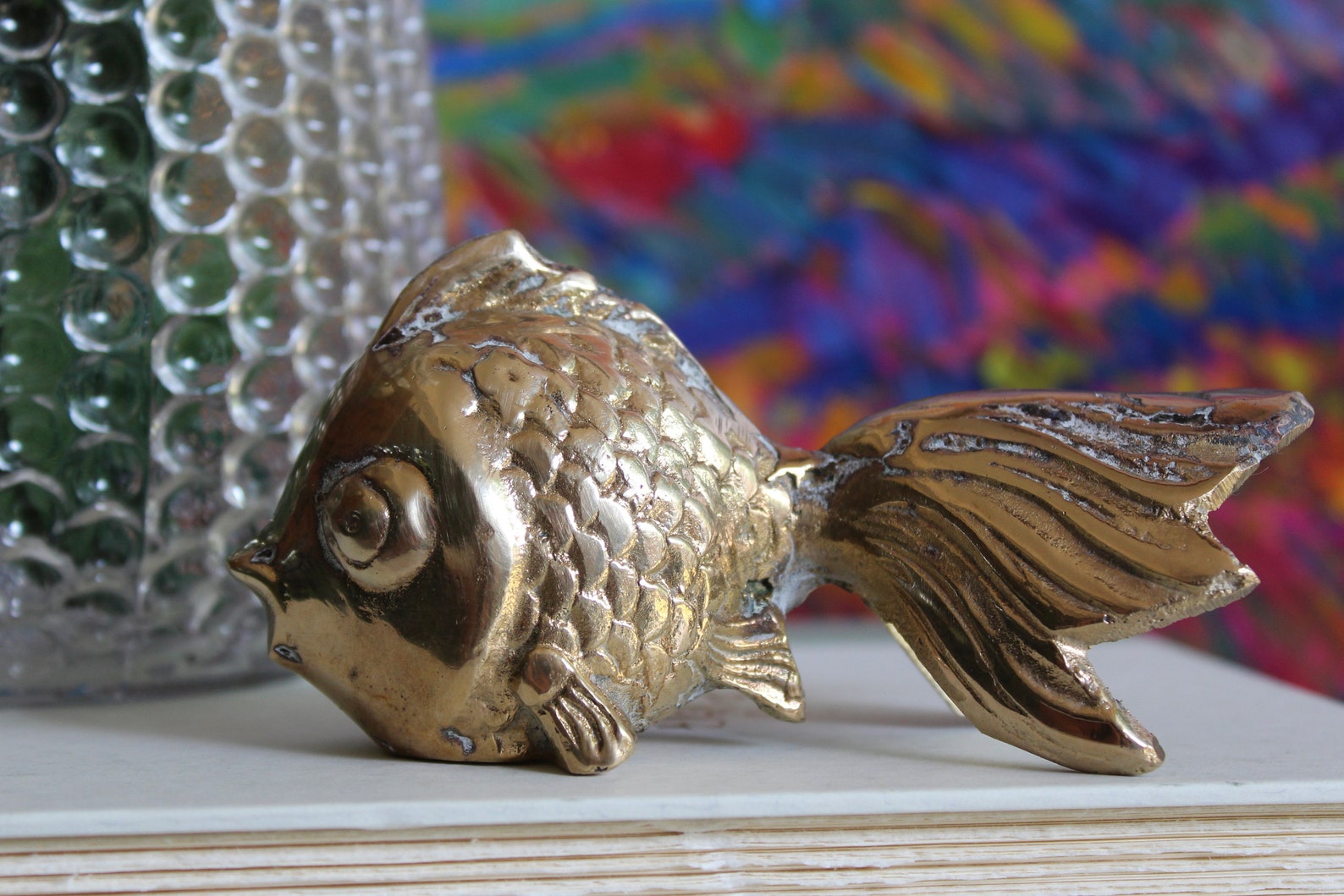 Brass Koi Fish Paperweight | Etsy