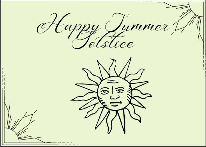 Summer Solstice Card, Card Printable, Blank Card, Downloadable - Etsy