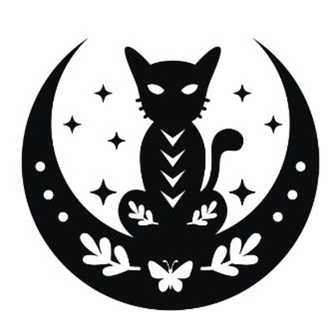 Moon Cat Sticker Sheet, Printable, Avery 22807, Witch - Etsy