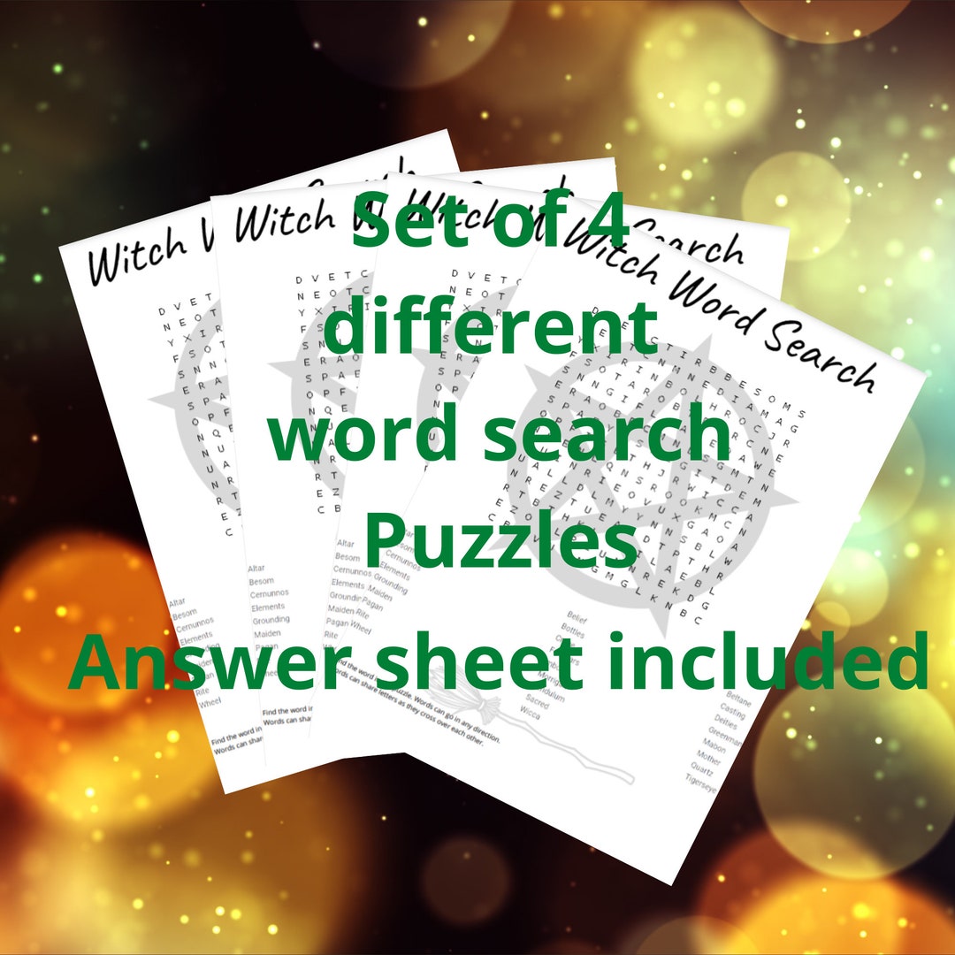 Printable Witch Word Search Puzzles, Word Find, Family Games ...