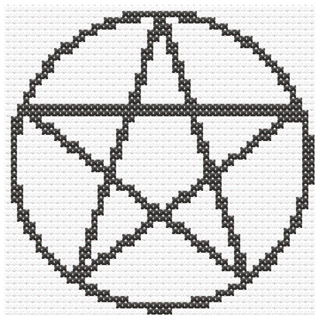 Small Pentagram Cross Stitch Pattern Download, Printable - Etsy