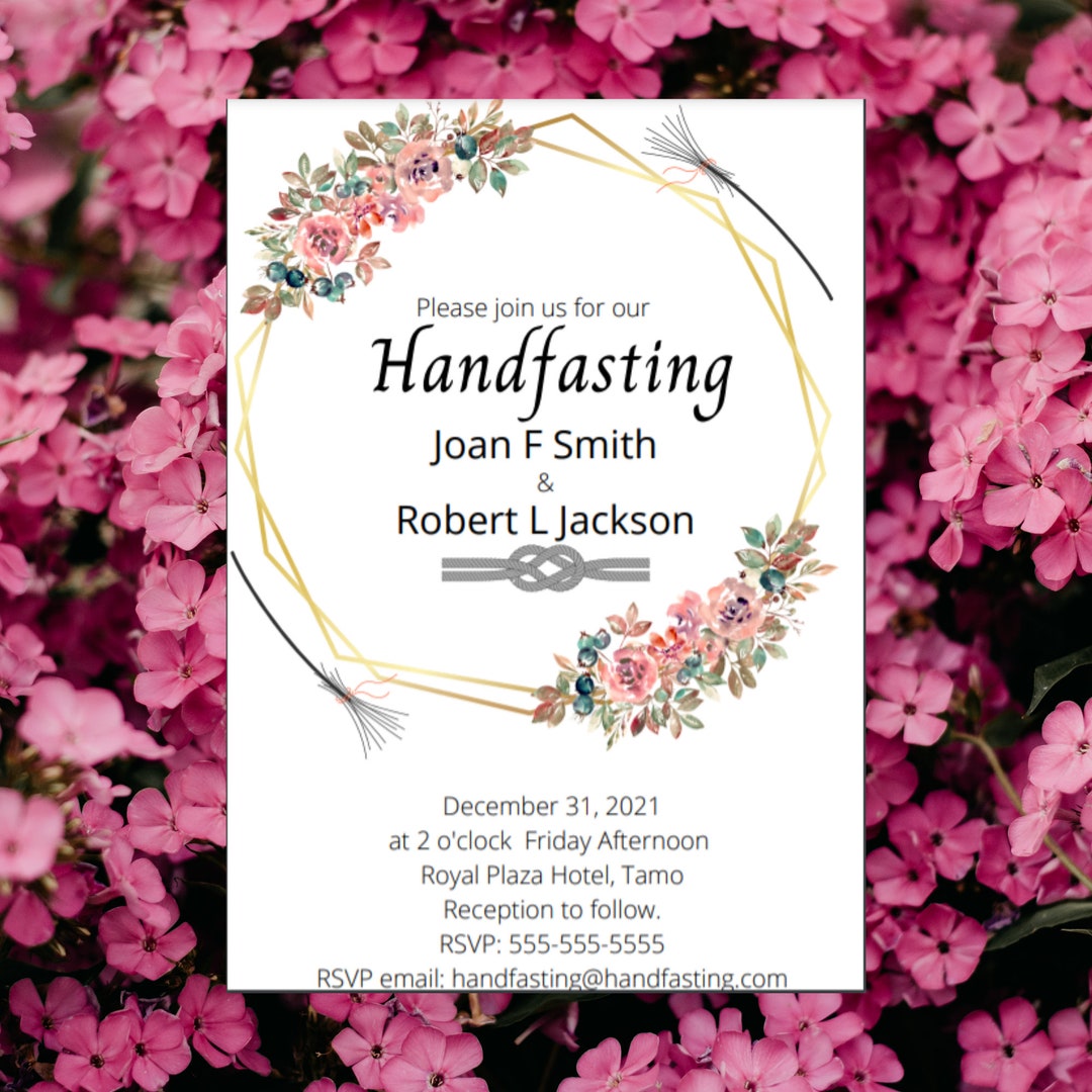 Printable Handfasting, Invitation, Wedding, Downloadable, Pagan ...