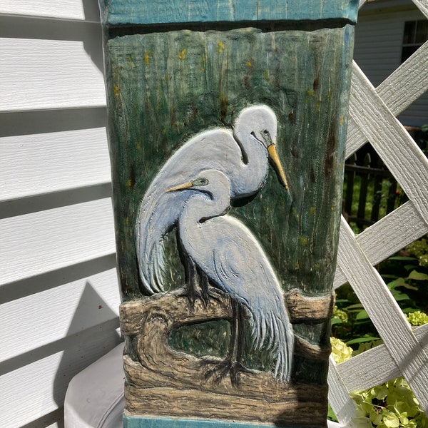 Egret Wood Carved - Etsy