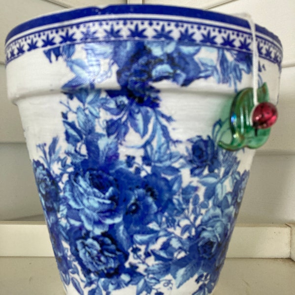 Decoupage Flower Pot - Etsy