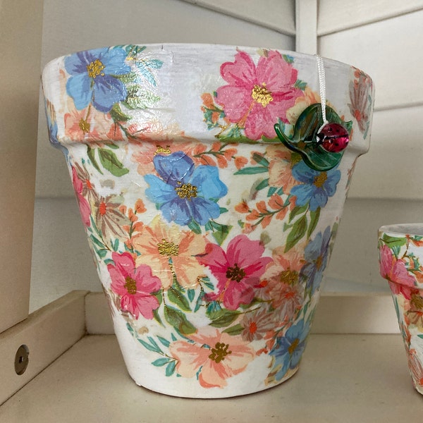 Decoupage Flower Pot - Etsy