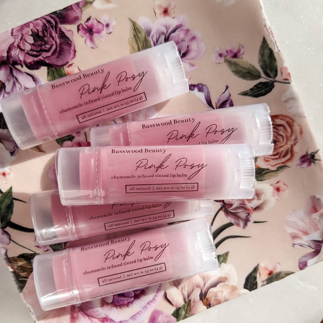 Pink Posy | a Bright Pink Tinted Lip Balm | Made With Chamomile Infused ...
