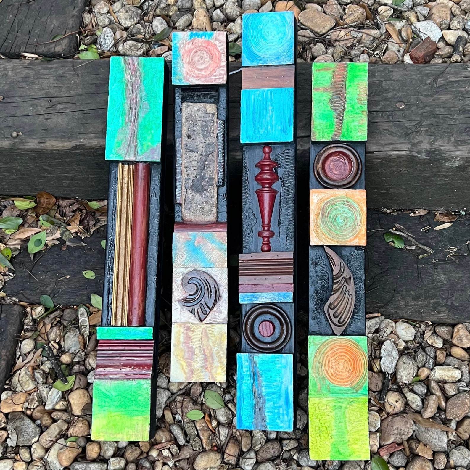 Wall Totem Art Totem Art Reclaimed Wood Wall Modern Totem | Etsy