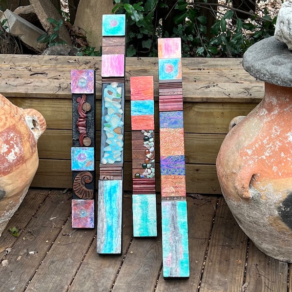 Wall Totem Art Totem Art Reclaimed Wood Wall Modern Totem | Etsy