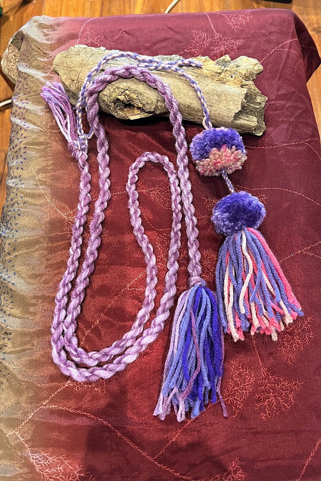 Boho Festival Rope Belt Pom Pom Belt, Hippie Wrap Belly Dance Belt ...