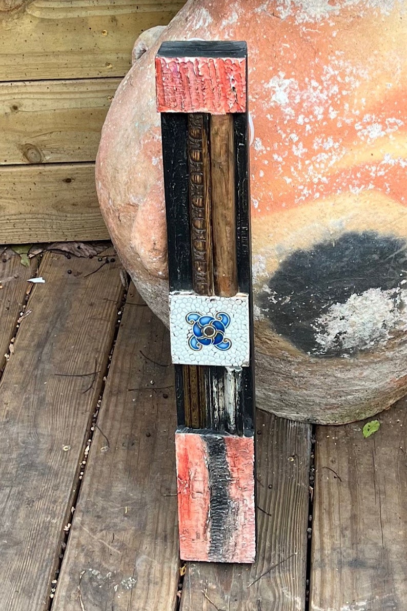 Wall Totem Art, Totem Art, Reclaimed Wood Wall Modern Totem Rustic Mix ...