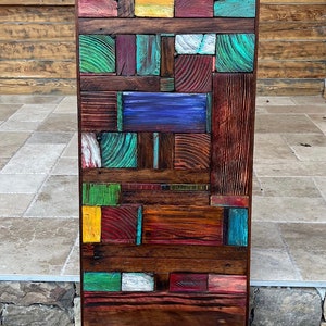 Wall Reclaimed Wood Art Decor, Modern Large Rustic Mix Media, Sculpture ...