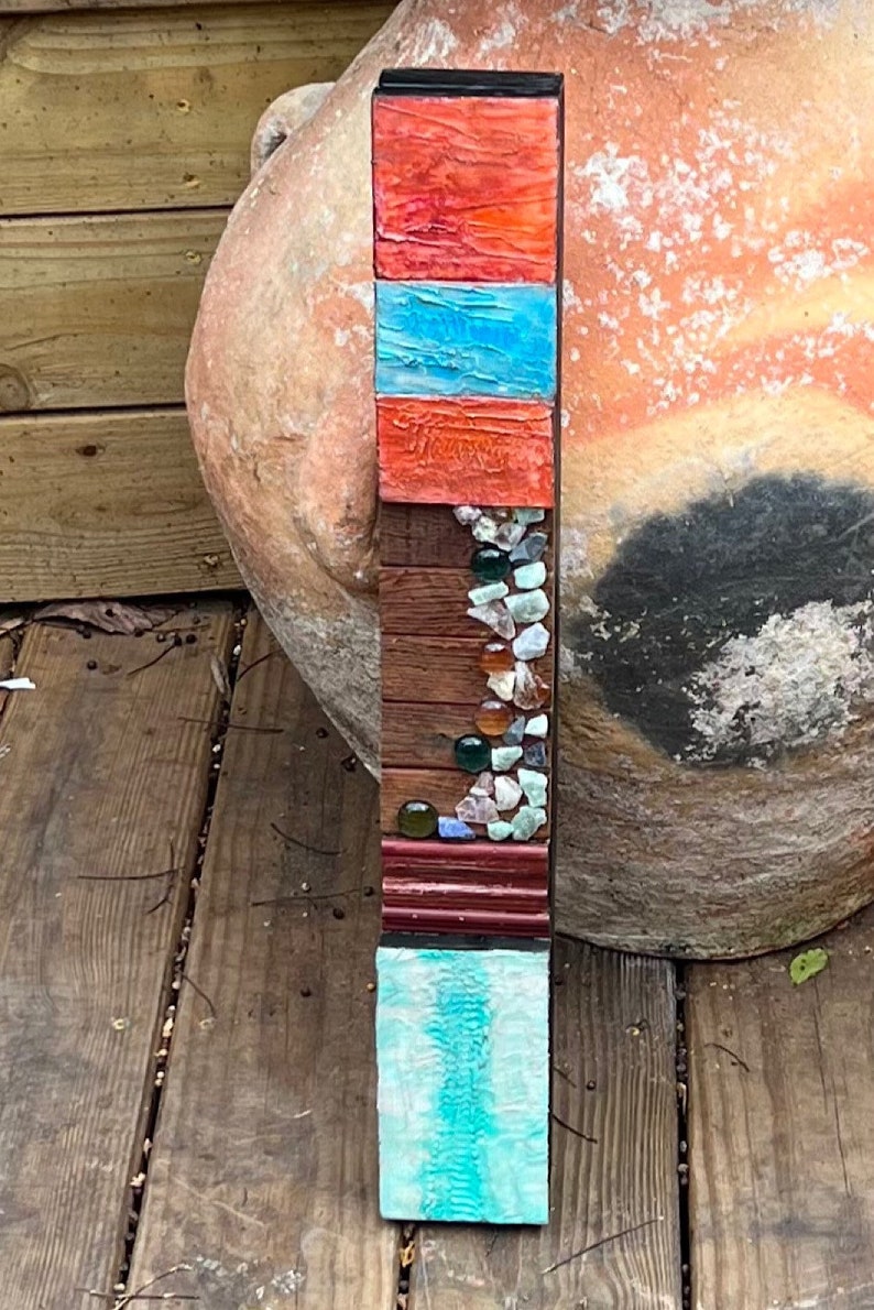 Wall Totem Art, Totem Art, Reclaimed Wood Wall Modern Totem Rustic Mix ...