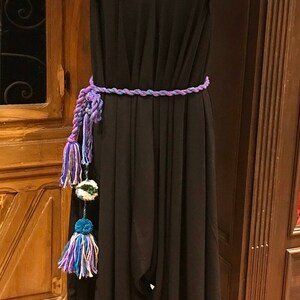 Boho Festival Rope Belt Pom Pom Belt, Hippie Wrap Belly Dance Belt ...