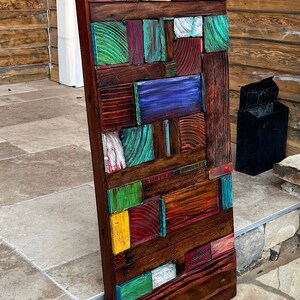 Wall Reclaimed Wood Art Decor, Modern Large Rustic Mix Media, Sculpture ...