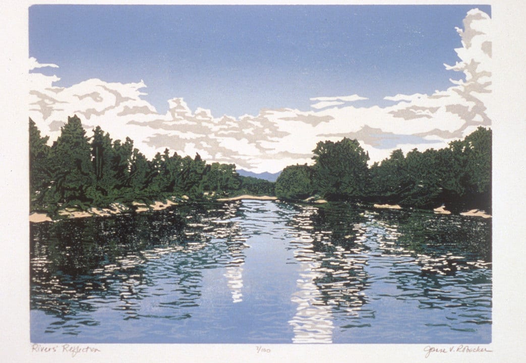 Rivers' Reflection Woodblock Print - Etsy