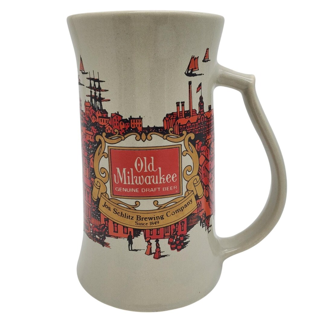 Old Milwaukee Beer Stein Vintage Tankard Pottery Mug Advertising Retro ...