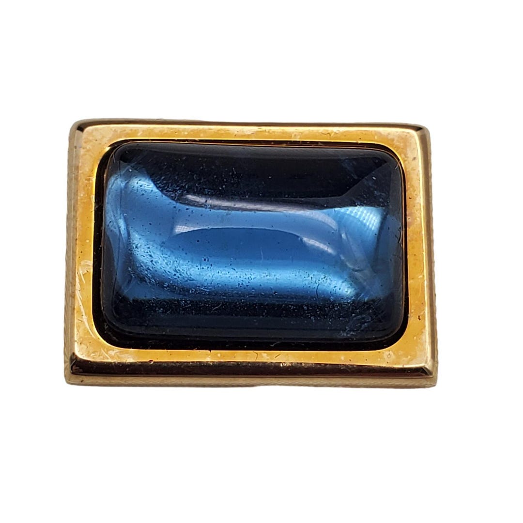 Swank Blue Glass Tie Pin Gold Tone Tack & Box Men's Jewelry Lapel - Etsy