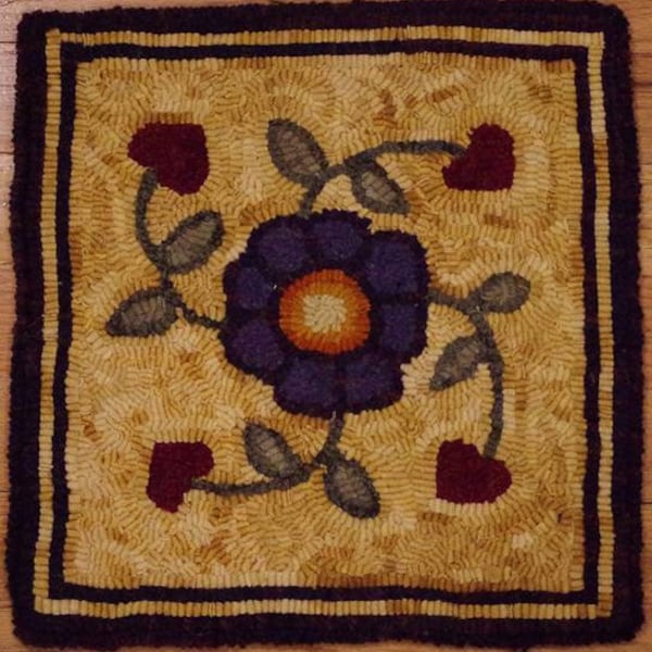 Primitive Wool Flower Pattern - Etsy
