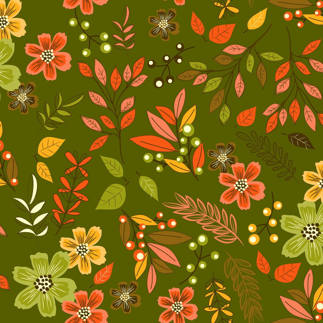 Fall Fabric main Olive From Awesome Autumn by Sandy Gervais for Riley ...