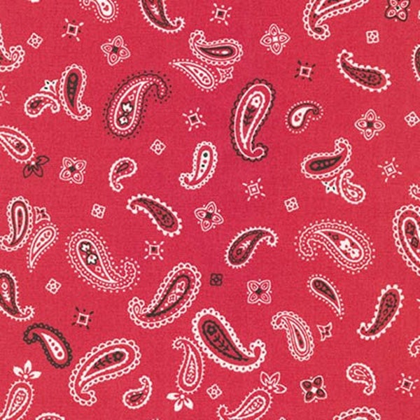 Red Paisley Fabric - Etsy