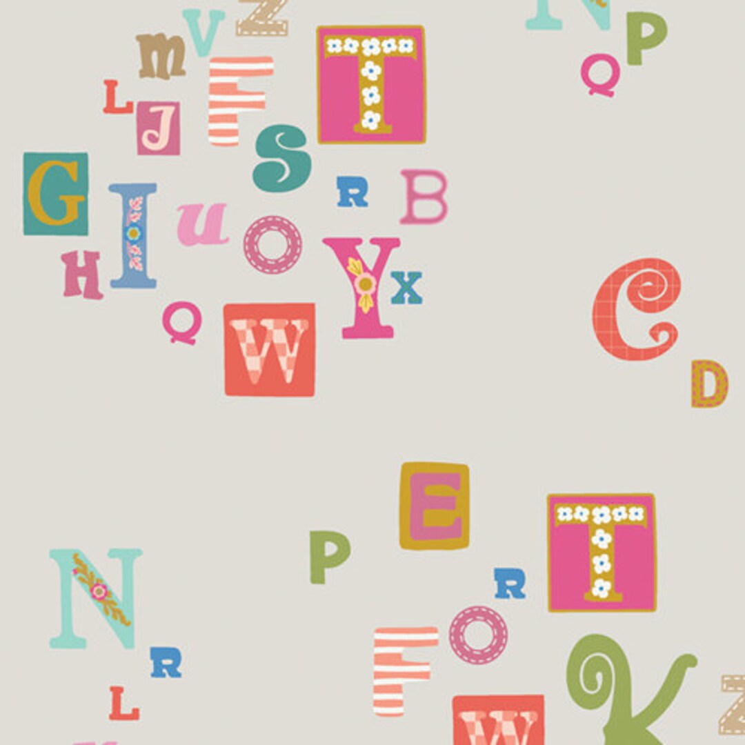 Kids ABC Fabric "as Easy as Abc" - Playroom Collection by Mister ...