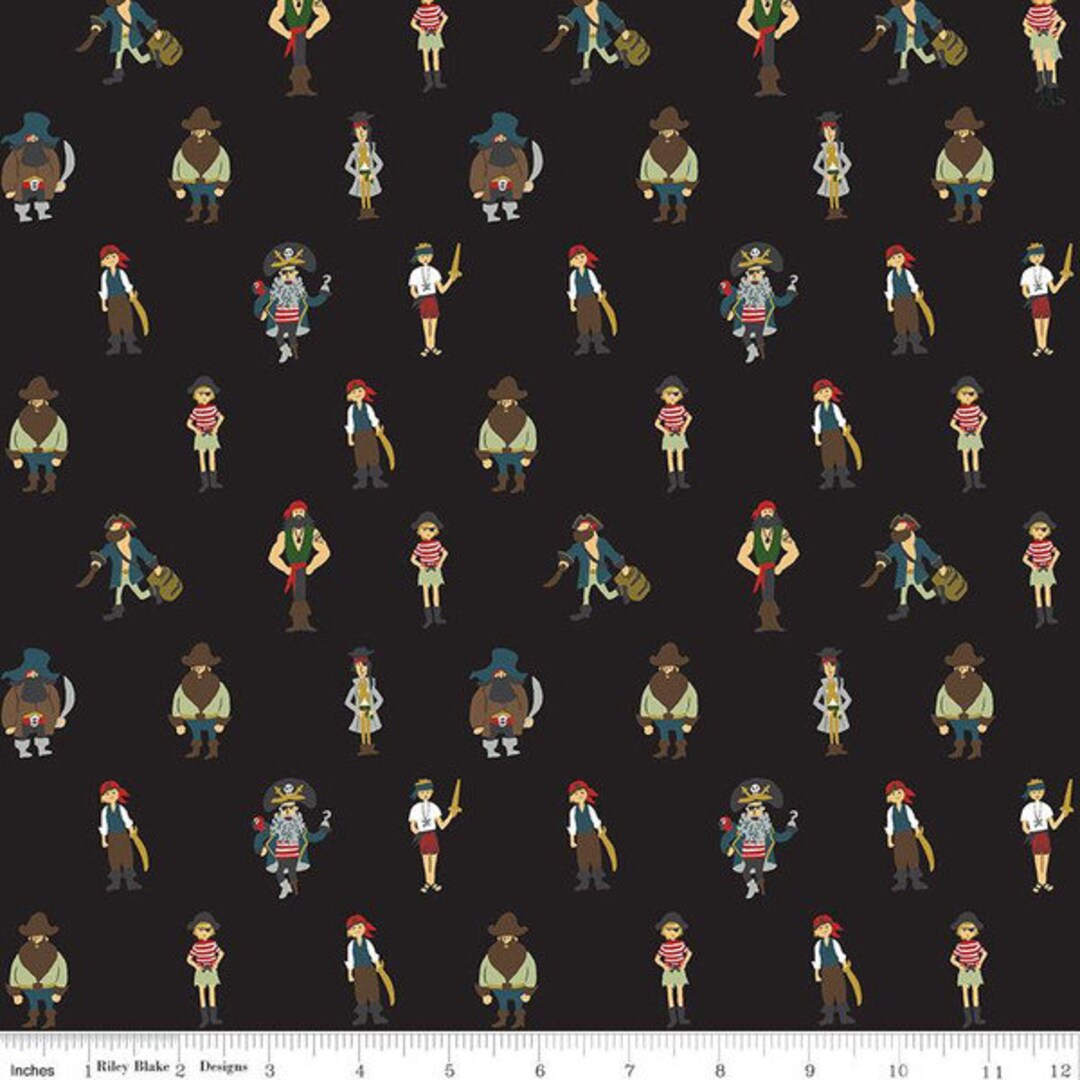 Pirate Fabric - "pirates Black" From Pirate Tales by Echo Park Paper Co ...