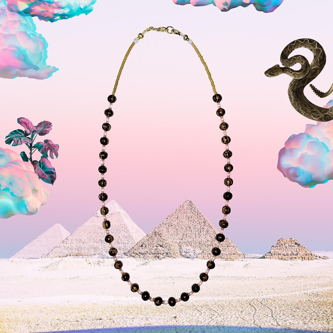 LANI ~ 19" Beaded Necklace With Natural Materials - Etsy