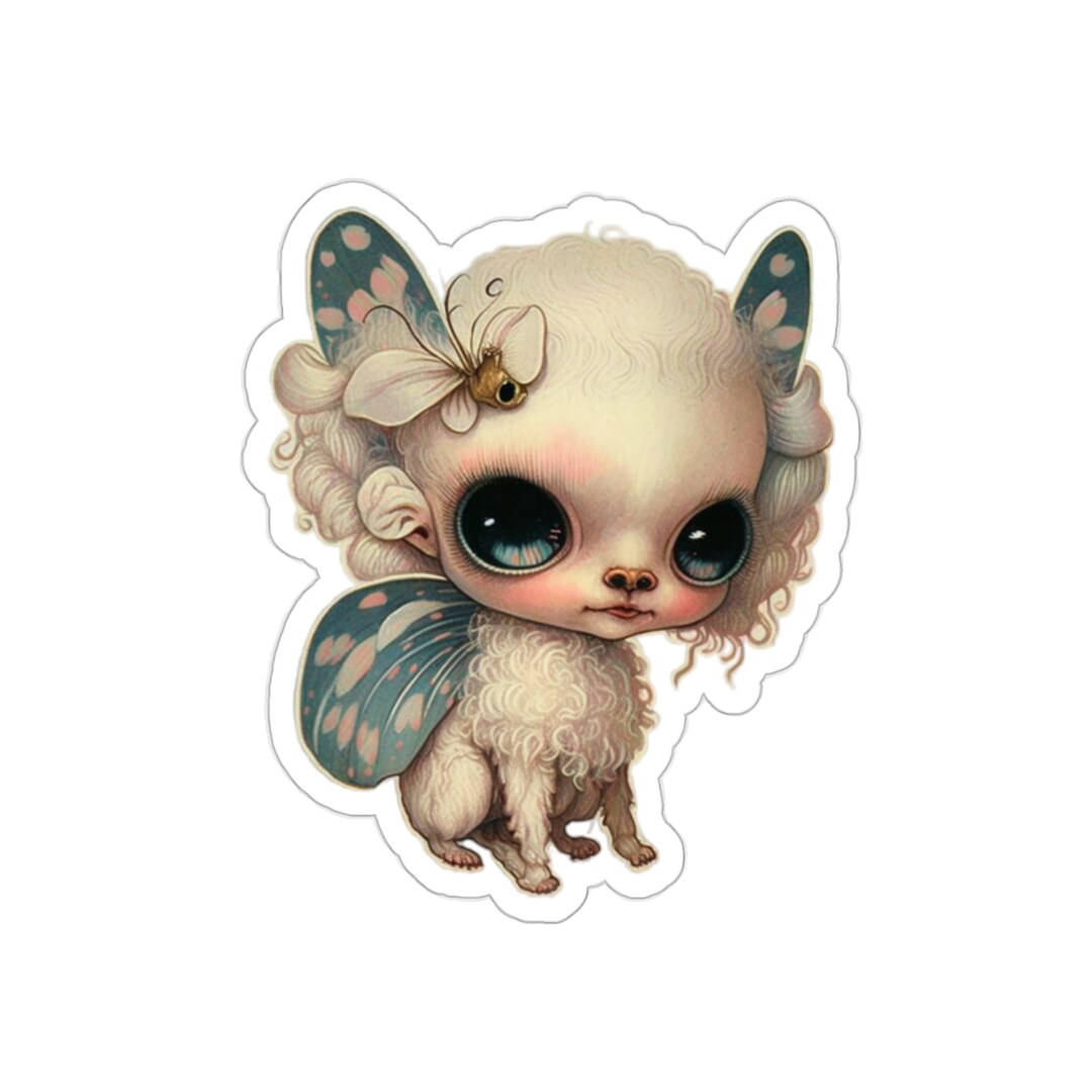 Retro Kitsch Poodle Moth Kiss Cut Stickers, Cute Baby Animals, Hybrids ...