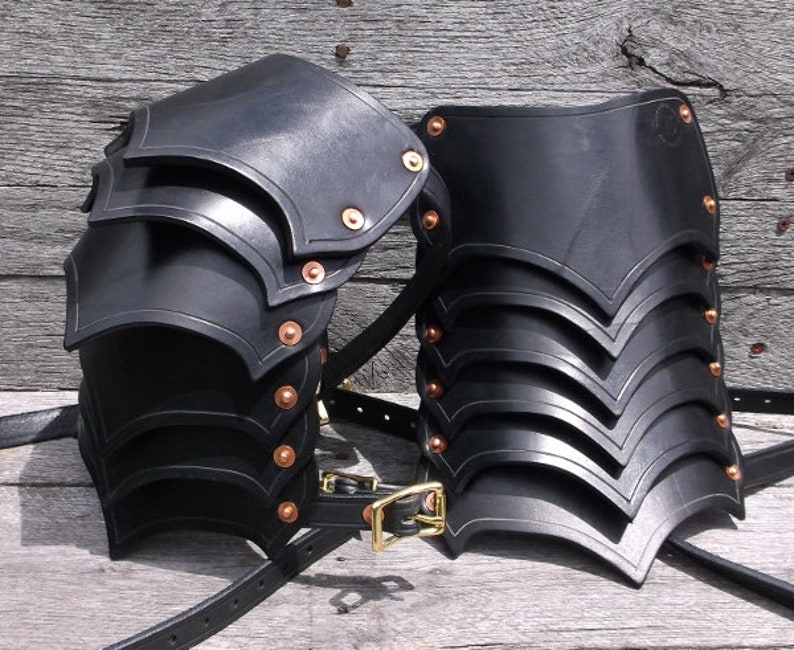Leather Spaulders Triple Pointed Spaulders Pair SCA LARP - Etsy