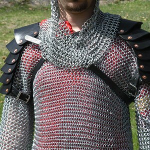 Gothic Single Point Spaulders Pair SCA LARP Leather Spaulders Dagorhir ...