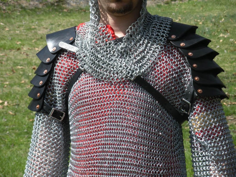 Gothic Single Point Spaulders Pair SCA LARP Leather Spaulders | Etsy