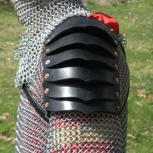 Gothic Single Point Spaulders Pair SCA LARP Leather Spaulders Dagorhir ...