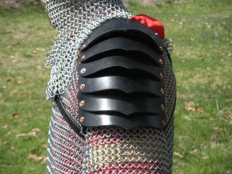 Gothic Single Point Spaulders Pair SCA LARP Leather Spaulders | Etsy