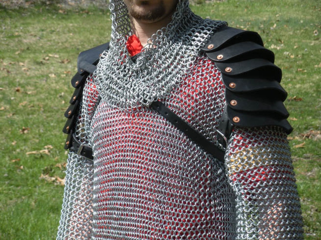 Gothic Single Point Spaulders Pair SCA LARP Leather Spaulders - Etsy