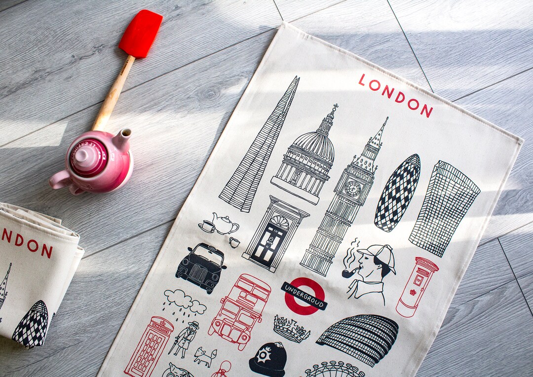 London Organic Tea Towel, 100% Organic Cotton Tea Cloth, Tea Towel ...